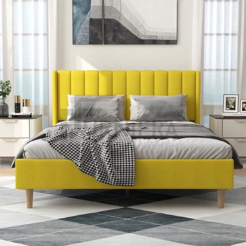 Austere Modern Upholstered Tufted Bed - Furnifra Home Decor & Furnitures